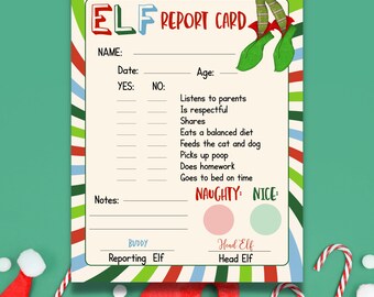 Santa Report Card Printable - Etsy