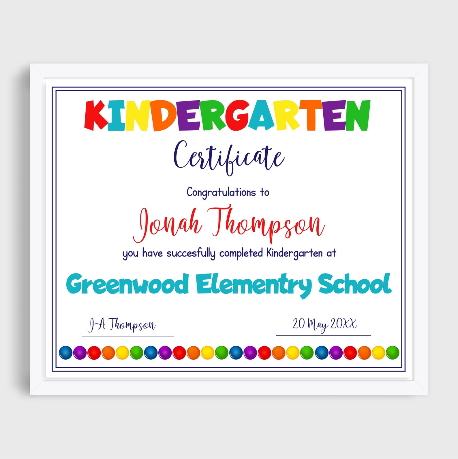 Editable Kindergarten Certificate Graduation Diploma - Etsy