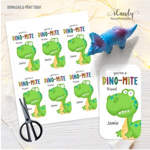 Dinosaur Birthday Party Printable Gift Tags, Dinosaur Cards or Tags ...