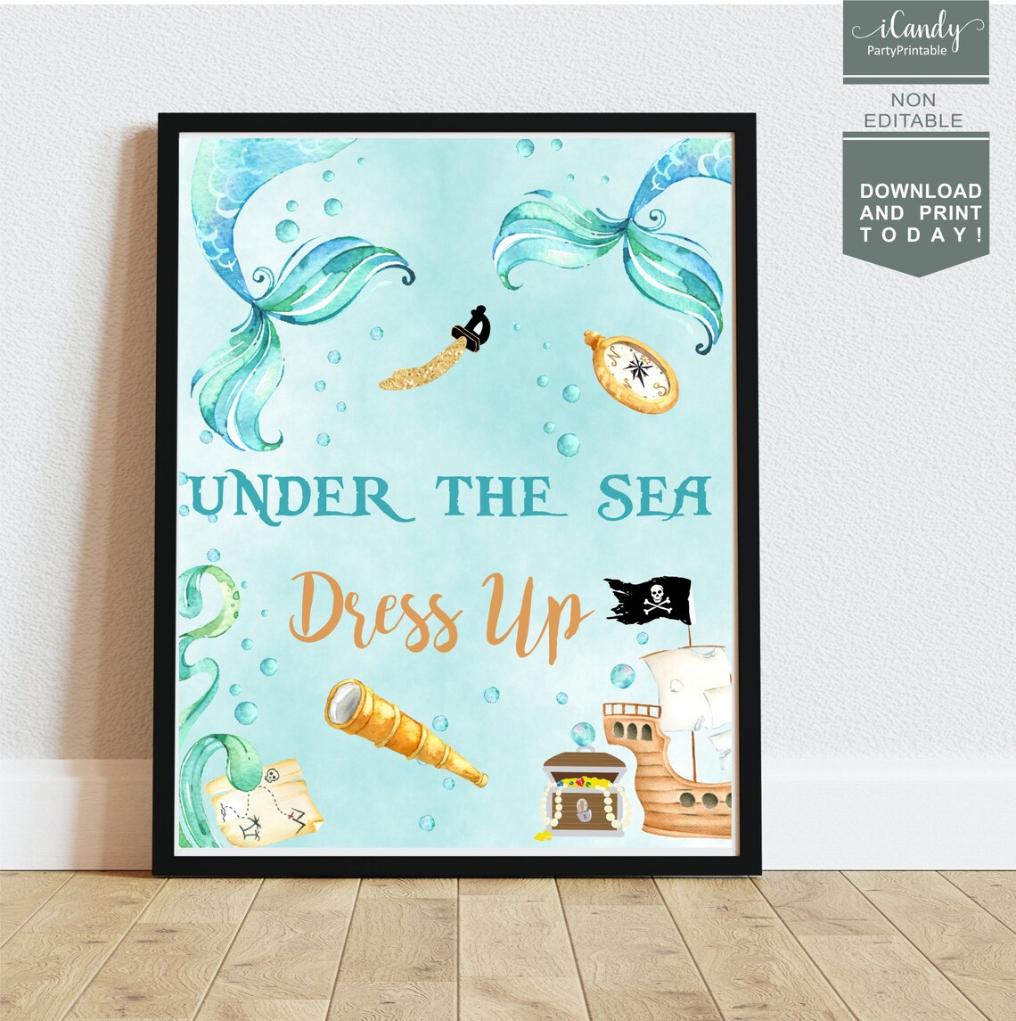 Mermaid and Pirate Dress up Sign Party Dress Up Fancy Dress | Etsy