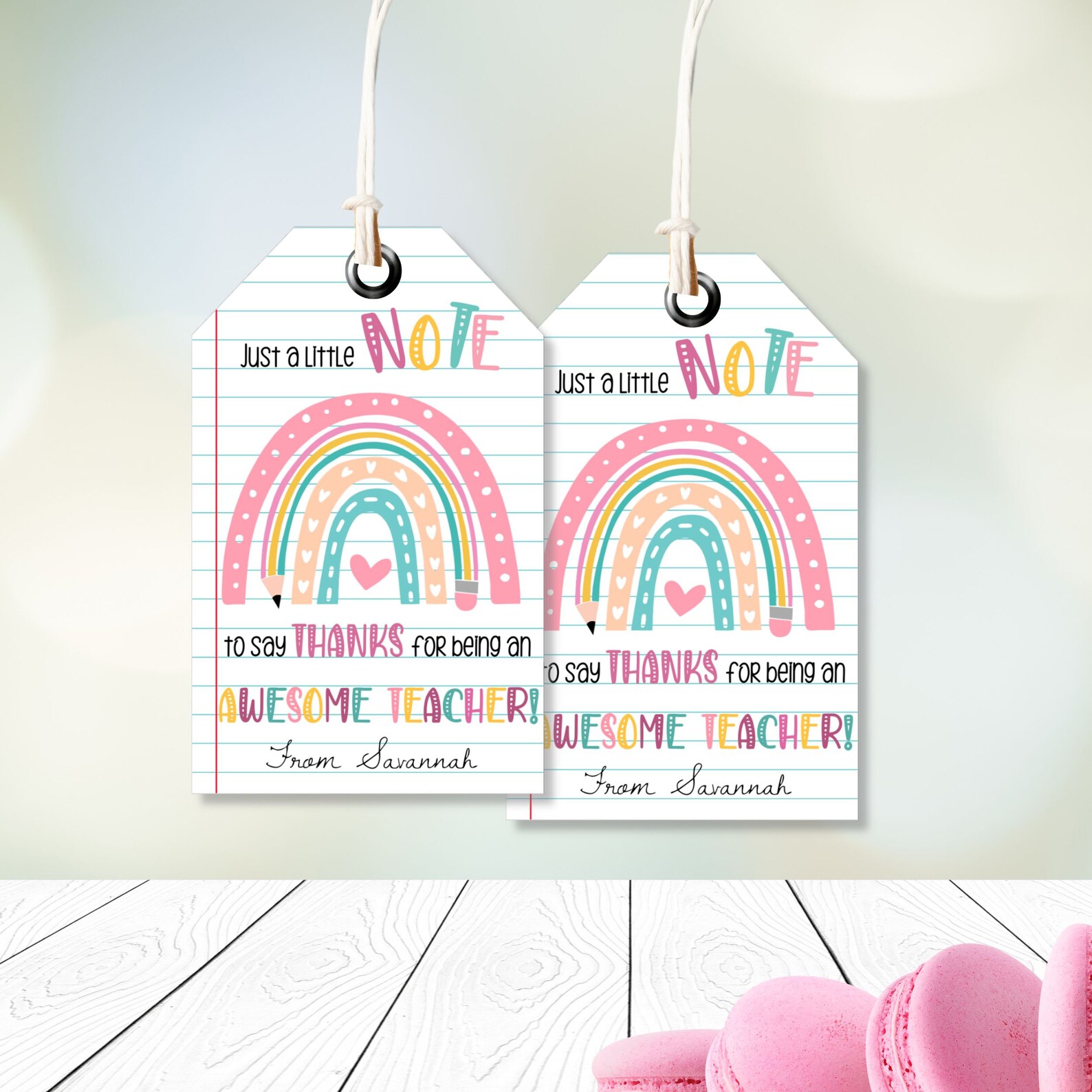 Editable Teacher Appreciation Gift Tags End of School Year - Etsy