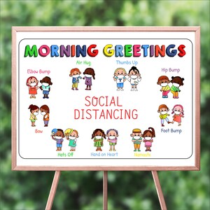 Classroom Poster, Social Distancing Greetings, Printable Poster ...