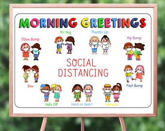 Social Distancing Greetings Poster - Etsy