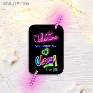 Valentines Day Glow Stick Gift Tag Classroom Valentines You - Etsy