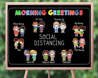 Social Distancing Greetings Poster - Etsy