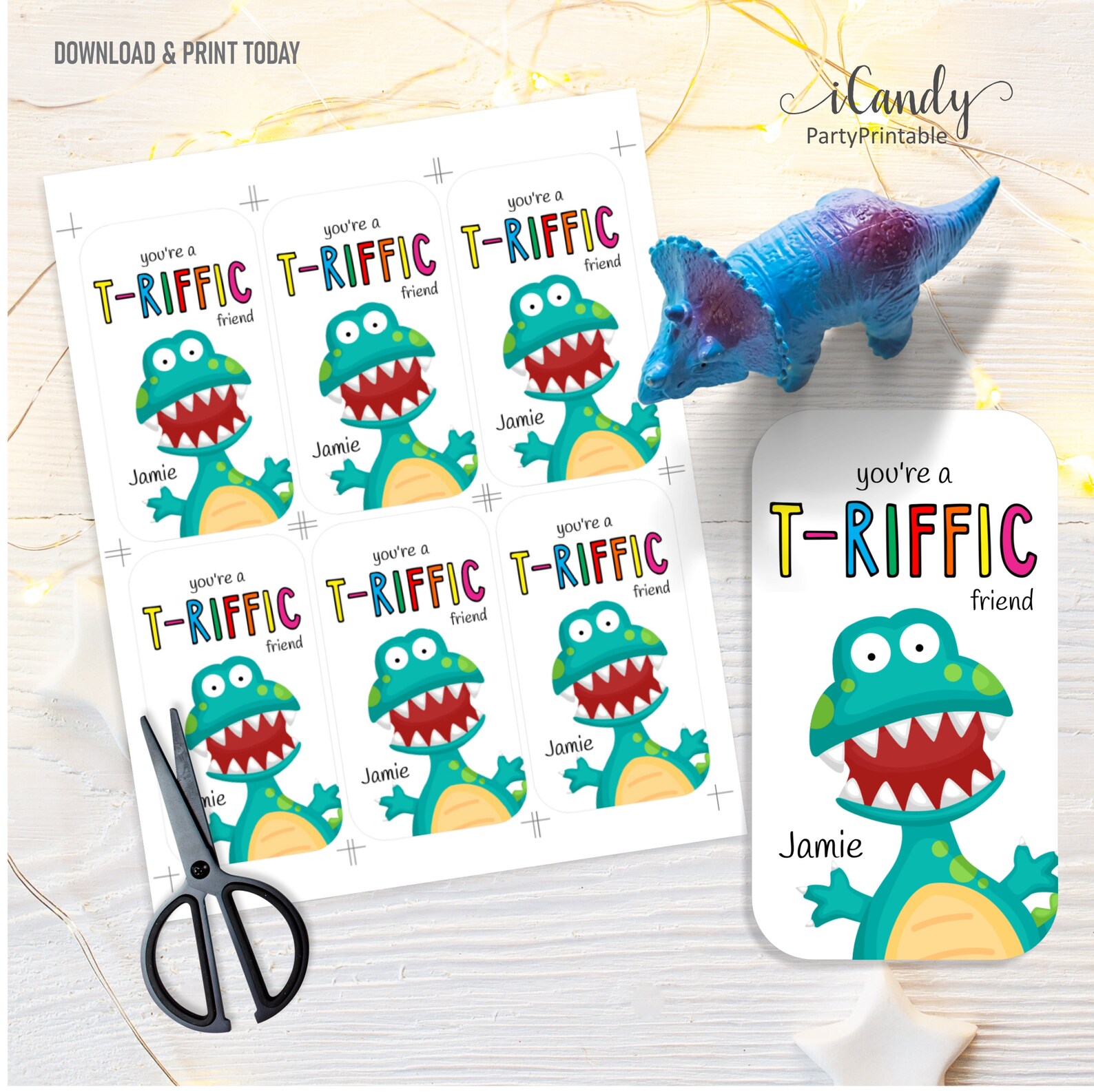 Dinosaur Birthday Party Printable Gift Tags Dinosaur Cards or - Etsy
