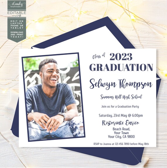 Graduation Invitation, Class of 2020, Graduation Party Invitation ...