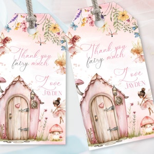 Editable Fairy Birthday Party Favor Tag, Whimsical Fairies Goodie Bag ...