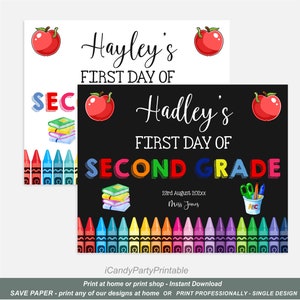 First Day of School, Chalkboard Sign, Back to School Sign, First Day of ...