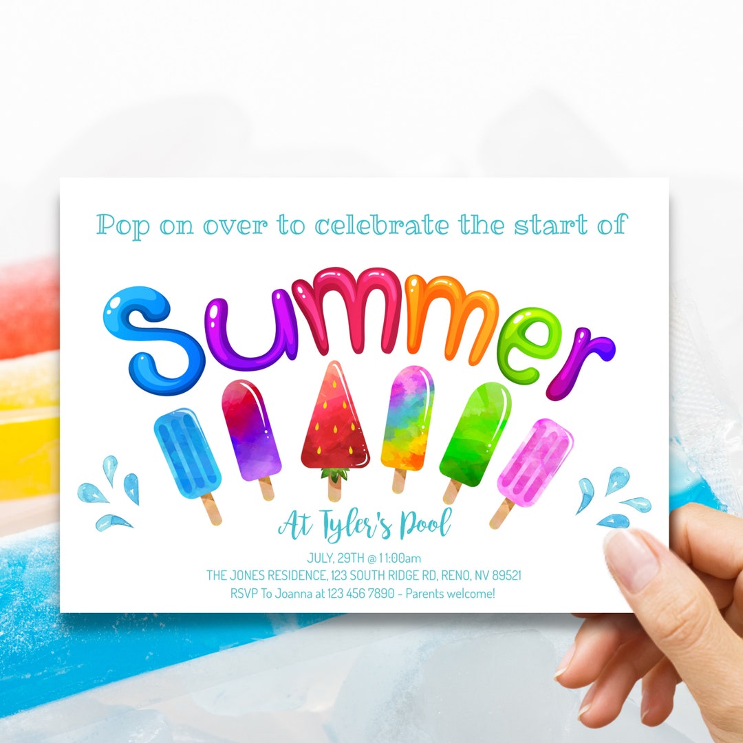 Popsicle Summer Birthday Invitation, Popsicle Birthday Invitation, Last ...