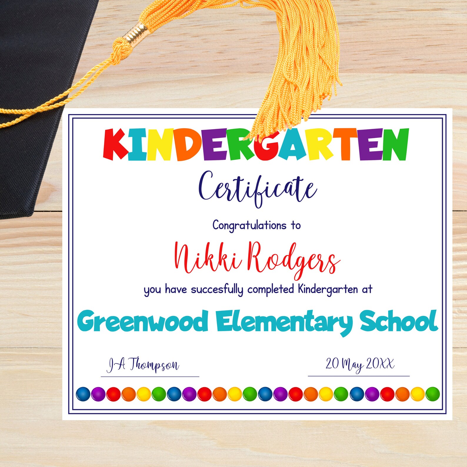 Editable Kindergarten Certificate Graduation Diploma - Etsy