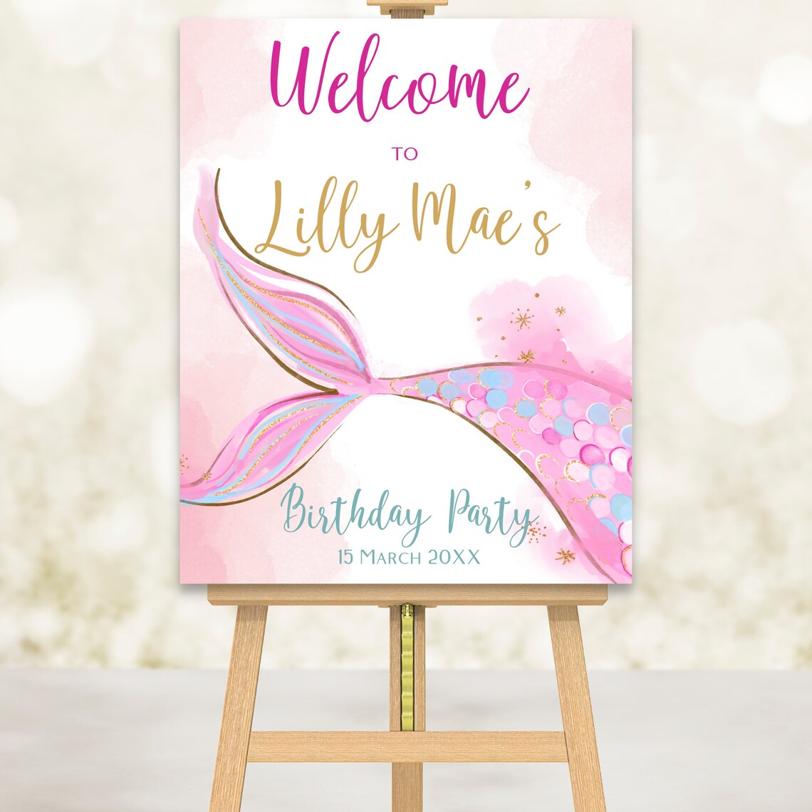 Editable Mermaid Welcome Sign Mermaid Birthday Sign Mermaid | Etsy
