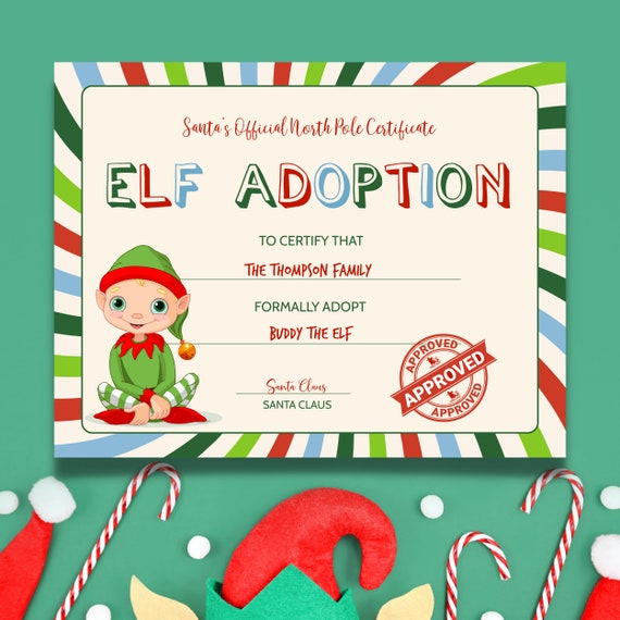 Editable Elf Adoption Certificate, Elf Letters Notes from the Elf, Elf ...