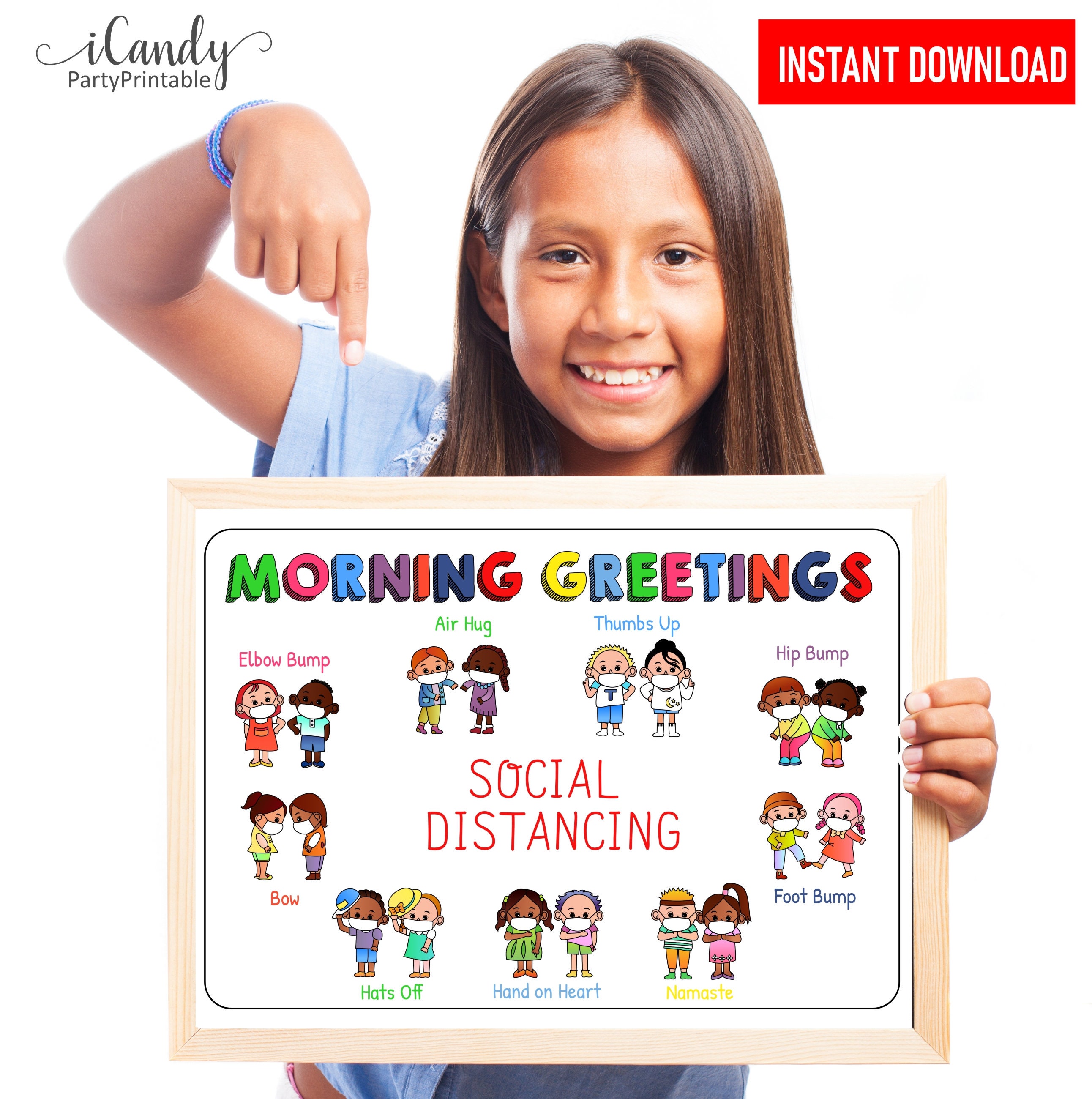 Classroom Poster Social Distancing Greetings Printable | Etsy