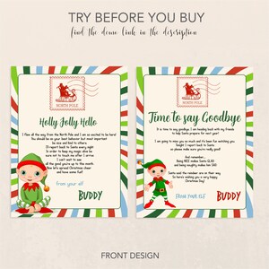 Hello From the Elf Letter, Goodbye Letter From the Elf, Santa North ...