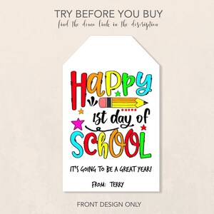 Teacher's Printable Tags for First Day of School, Welcome Back to ...