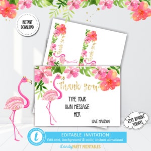 Flamingo Thank You Cards, Flamingo Note Cards, Thank You Cards ...