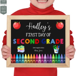 First Day of School, Chalkboard Sign, Back to School Sign, First Day of ...