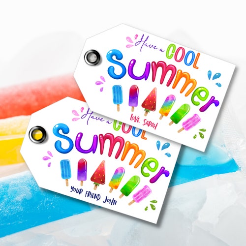 Have a Super Cool Summer Frozen Ice Pop Tag printable - Etsy