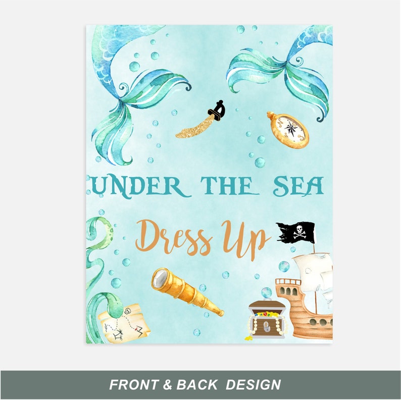 Mermaid and Pirate Dress up Sign Party Dress Up Fancy Dress - Etsy