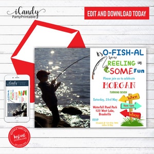 Fishing Birthday Invitation, Gone Fishing Invitation, Printable Boy ...
