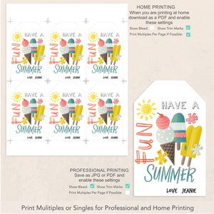 End of School Year Tags, Summer Holiday Gift Tags, Teacher Appreciation ...