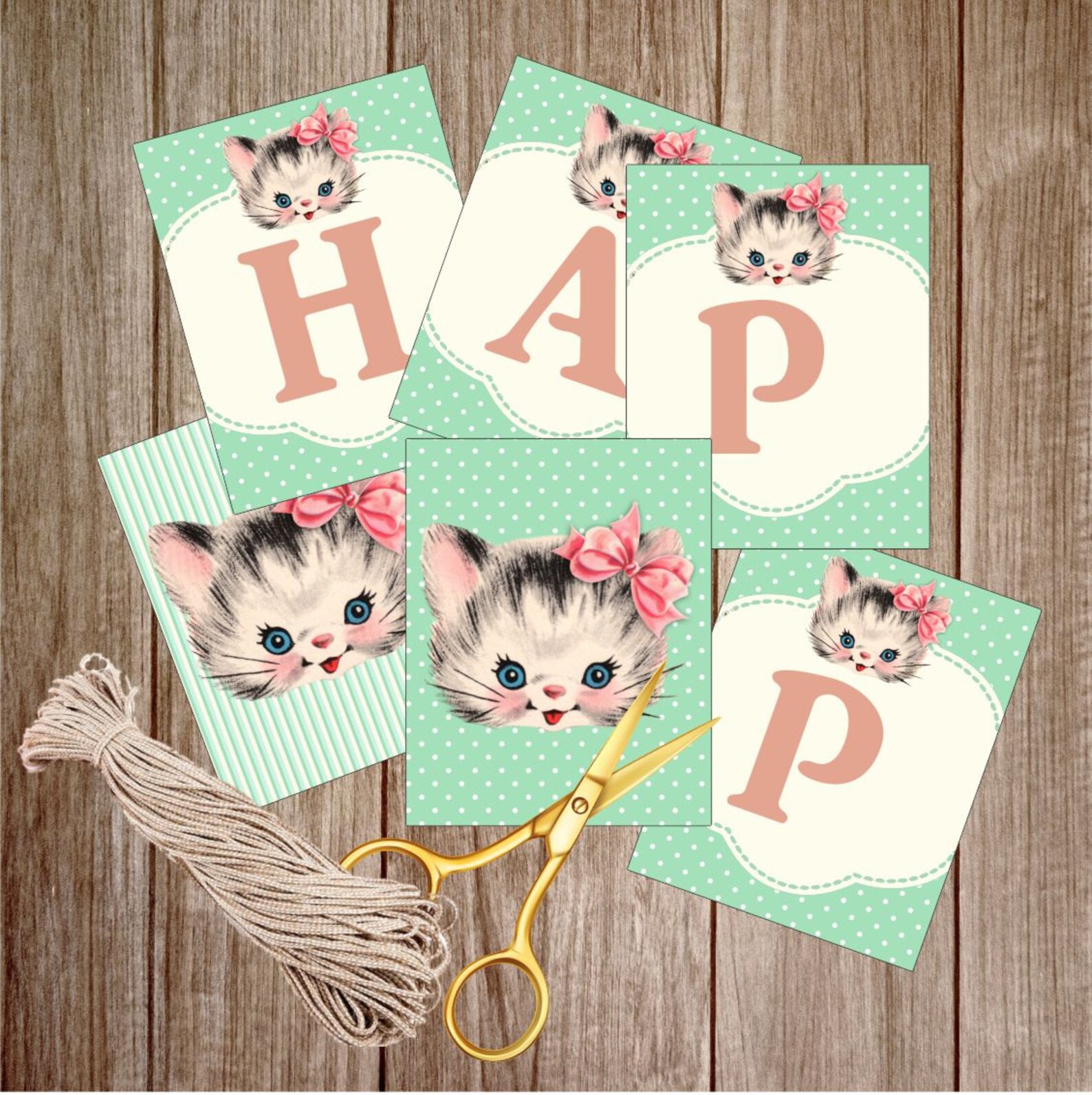 Kitty Banner Kitty Birthday Party Cat Banner Cat Birthday | Etsy