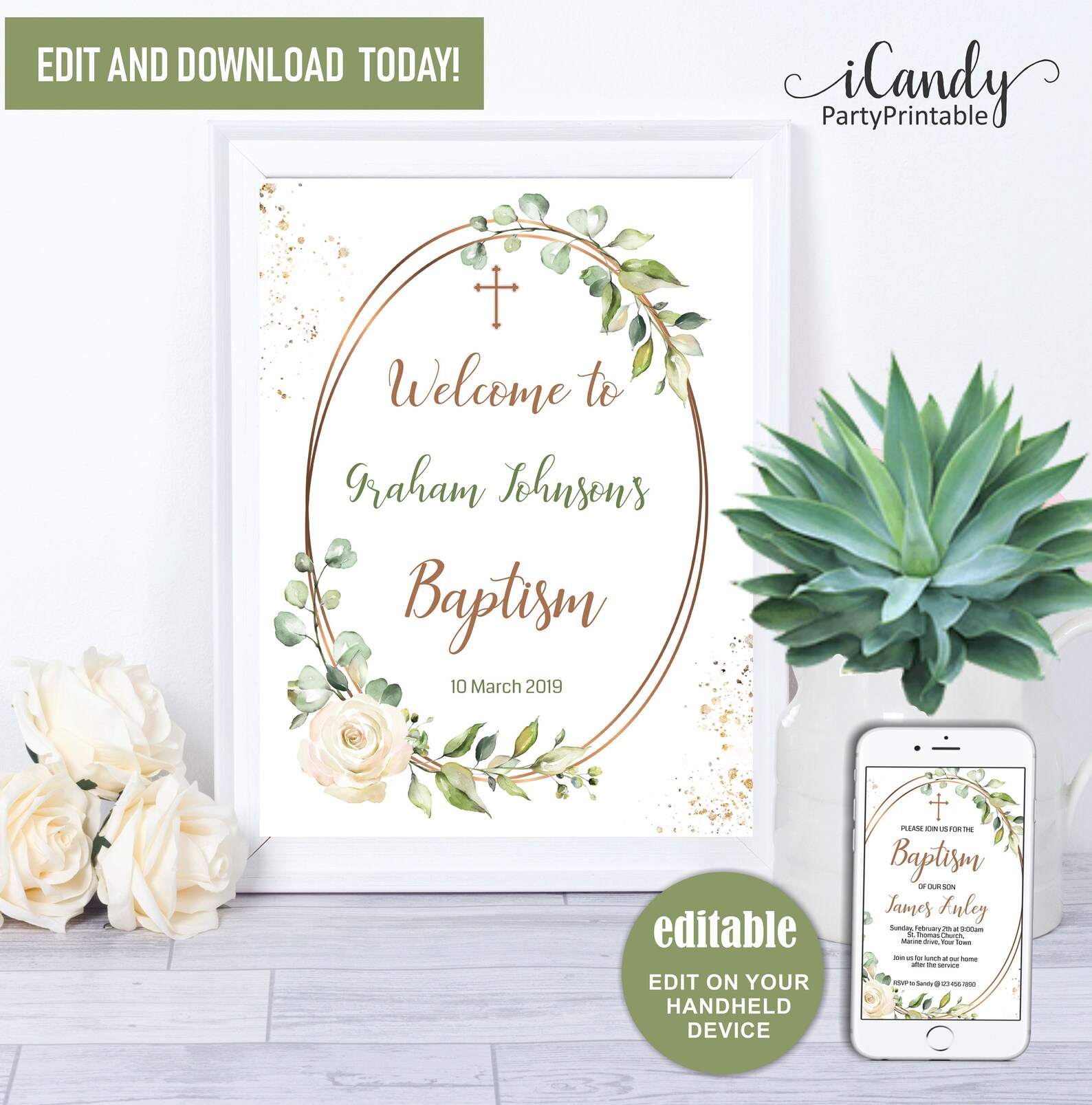 Baptism Welcome Sign Editable Baptism Welcome Sign - Etsy
