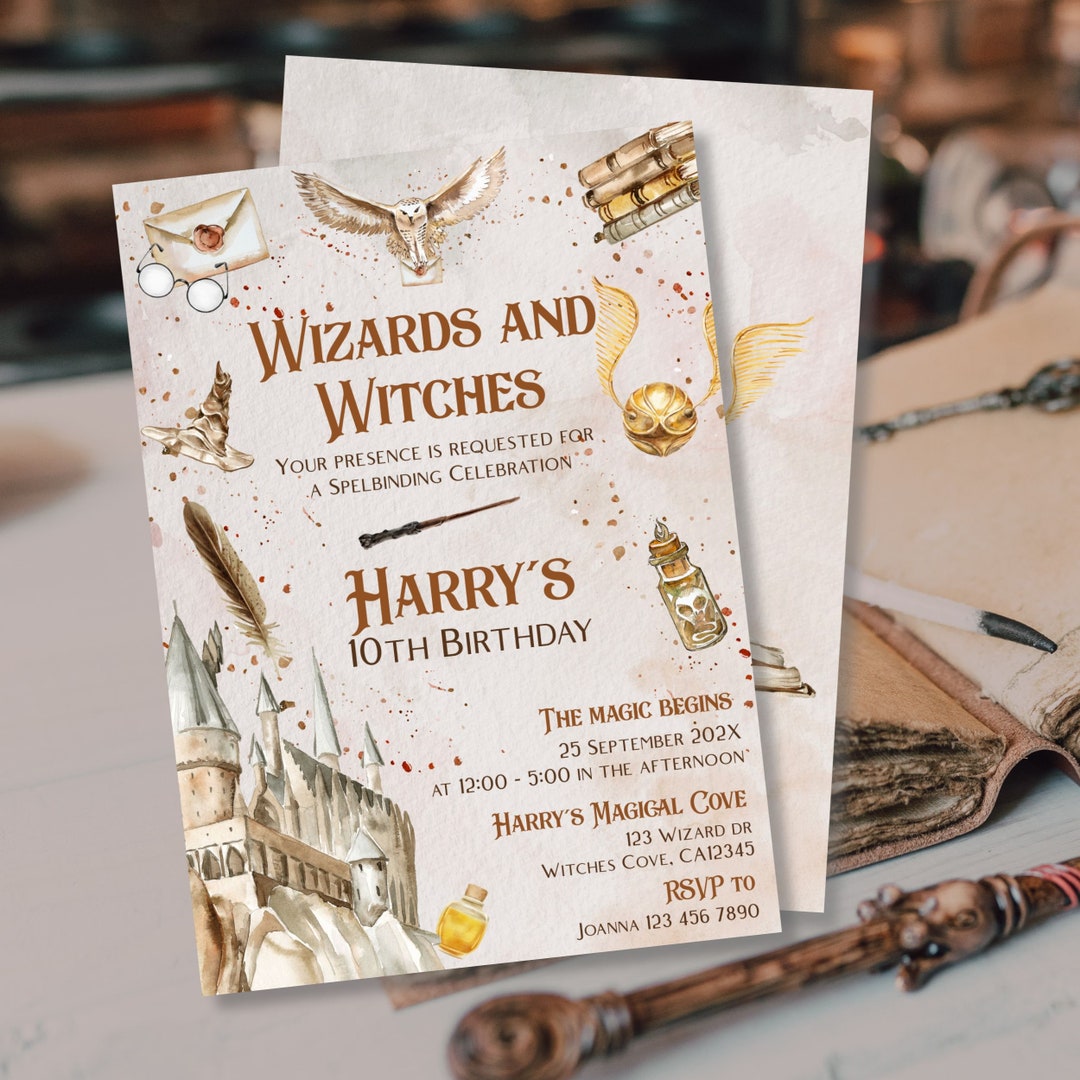 Editable Magical Wizard Birthday Party Invitation Magical - Etsy