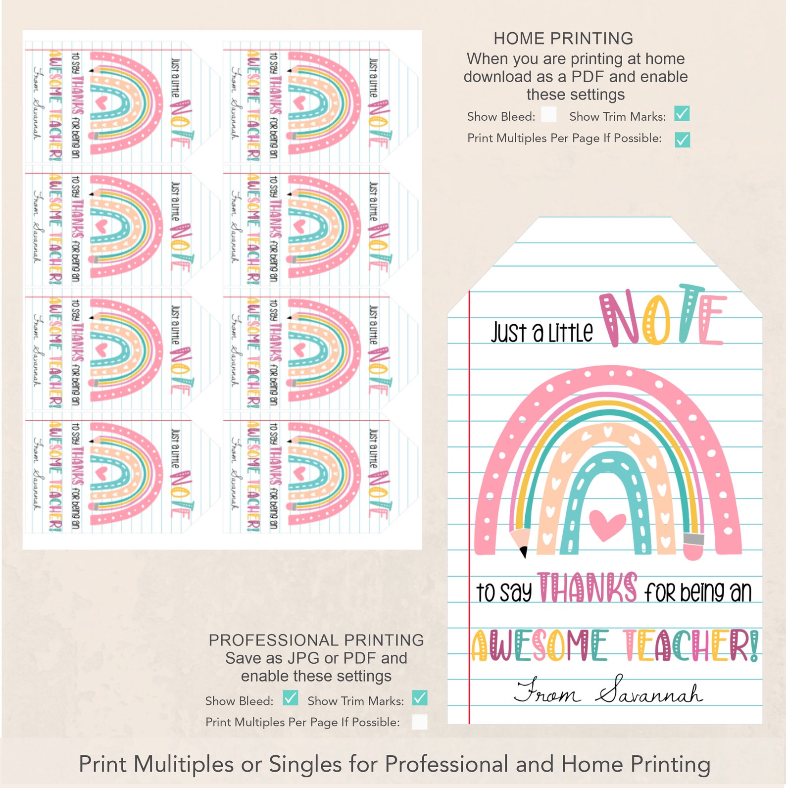 Editable Teacher Appreciation Gift Tags End of School Year - Etsy