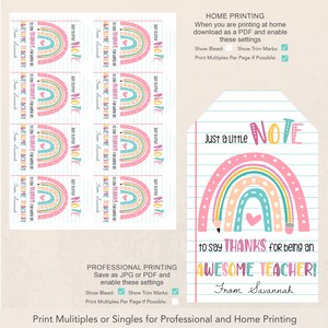 Editable Teacher Appreciation Gift Tags End of School Year - Etsy