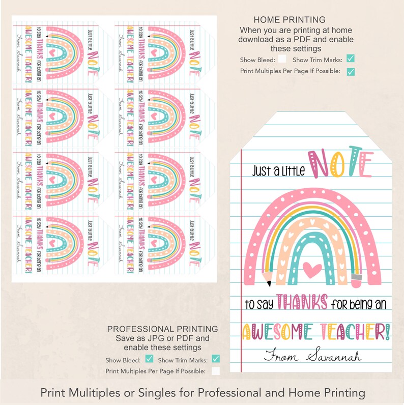 Editable Teacher Appreciation Gift Tags End of School Year - Etsy