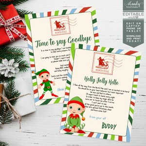 Hello From the Elf Letter, Goodbye Letter From the Elf, Santa North ...