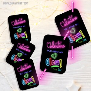 Valentines Day, Glow Stick Gift Tag, Classroom Valentines, You Make My ...