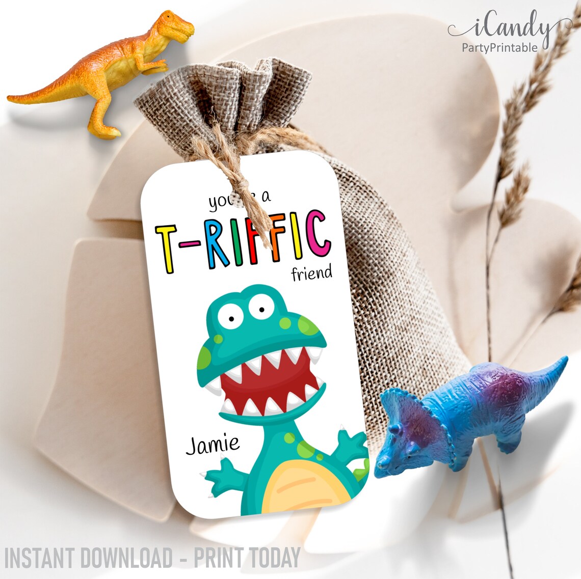 Dinosaur Birthday Party Printable Gift Tags Dinosaur Cards or | Etsy