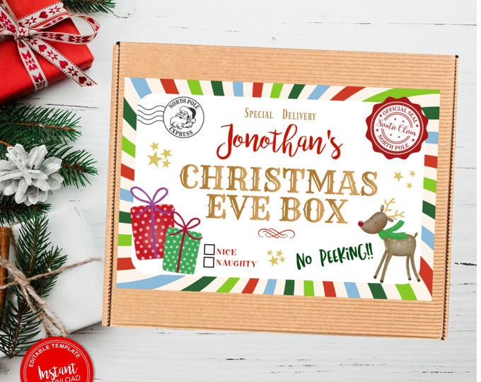 Printable Christmas Eve Box Sign Christmas Eve Box Christmas - Etsy Canada