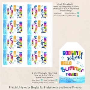 Editable Teacher Appreciation Gift Tags, End of School Year, Thank You ...