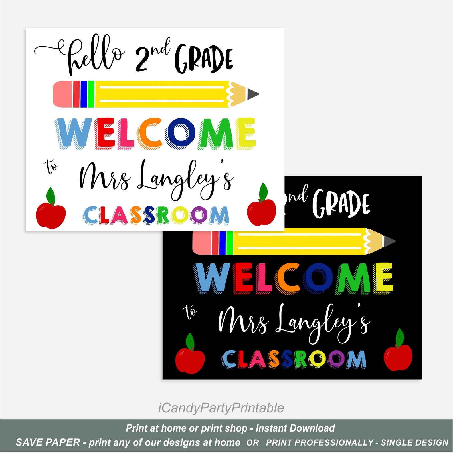 Personalized Teacher Door Sign Welcome Sign Printable | Etsy