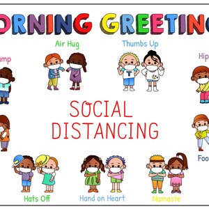Classroom Poster, Social Distancing Greetings, Printable Poster ...