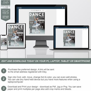 Ballerina Invitation, Magazine Cover Birthday Invitation, Ballet Photo ...