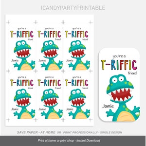 Dinosaur Birthday Party Printable Gift Tags, Dinosaur Cards or Tags ...