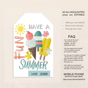 End of School Year Tags, Summer Holiday Gift Tags, Teacher Appreciation ...