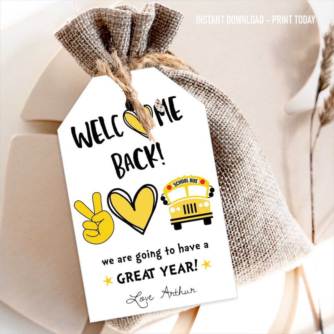 Welcome Back to School Tags, First Day of School Gift Tag, Teacher Tags ...