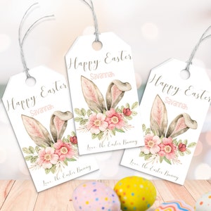 Printable Easter Bunny Treat Tags, Easter Classroom Gift Tags, Editable ...