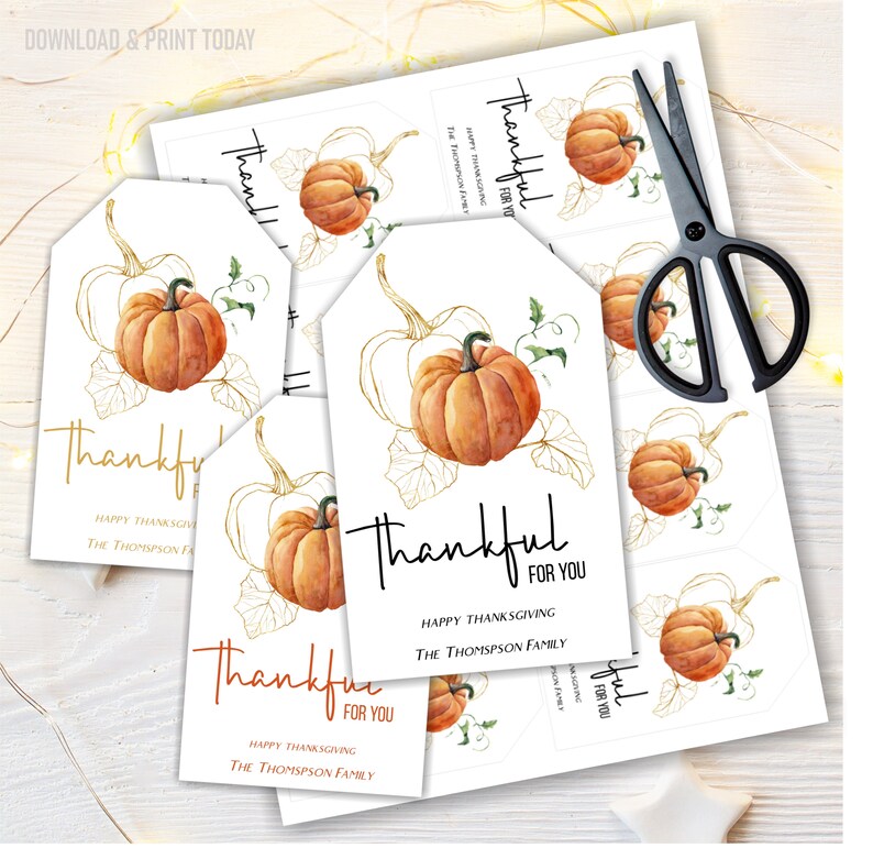 Thanksgiving Tags So Very Thankful Tags Thanksgiving Gift | Etsy