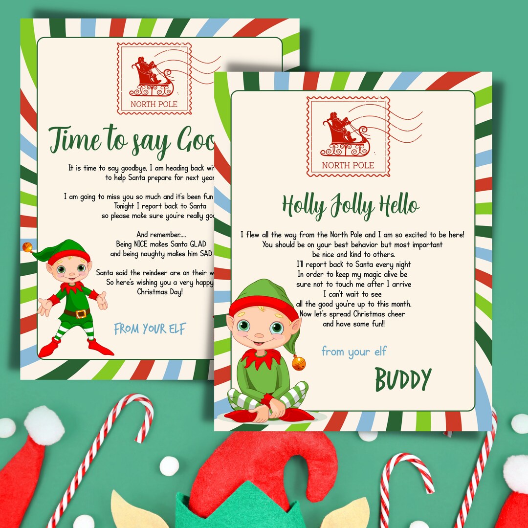 Hello From the Elf Letter, Goodbye Letter From the Elf, Santa North ...