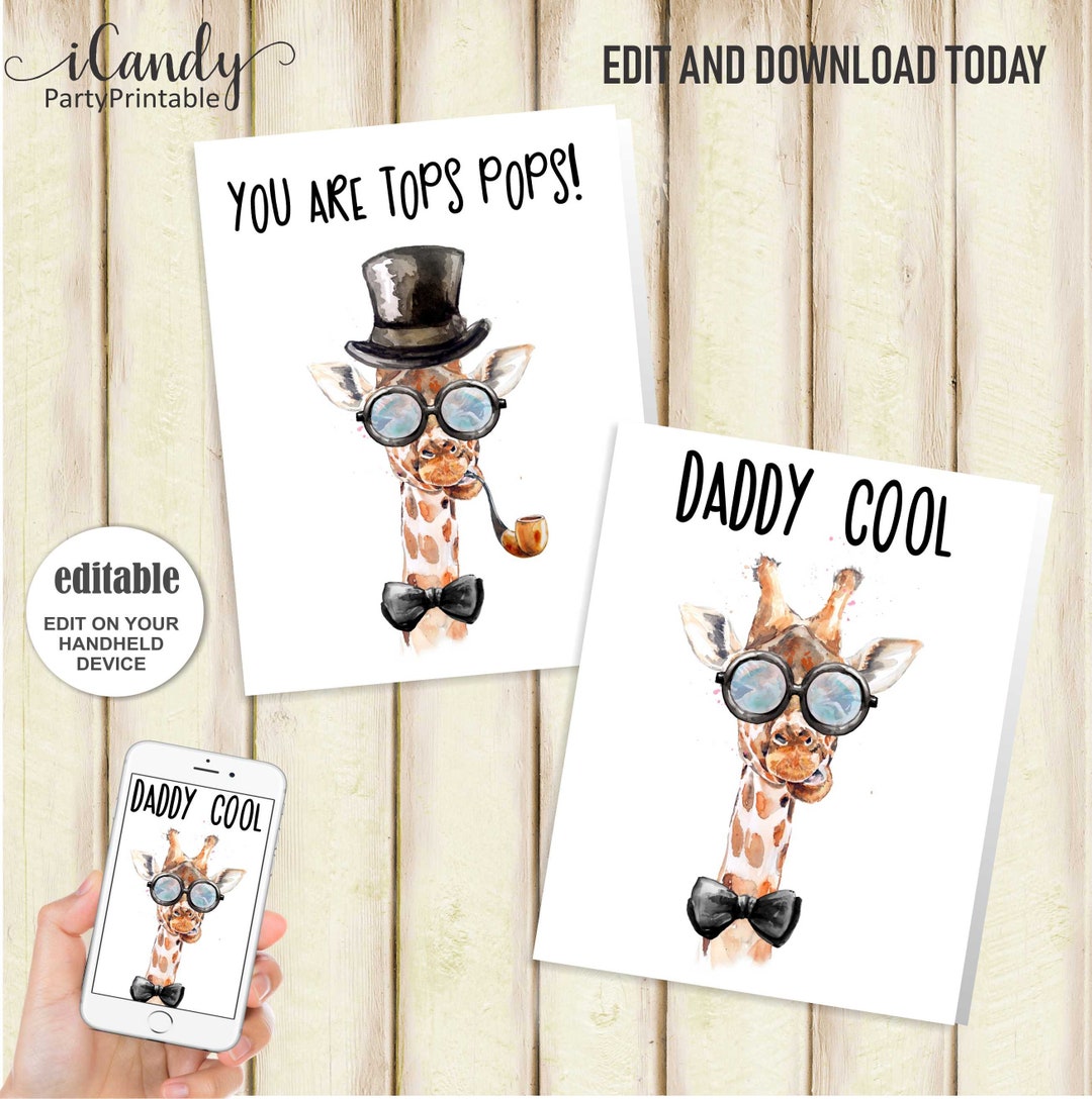 Fathers Day Card, Fathers Day Printable, Card Set, Instant Download - Etsy