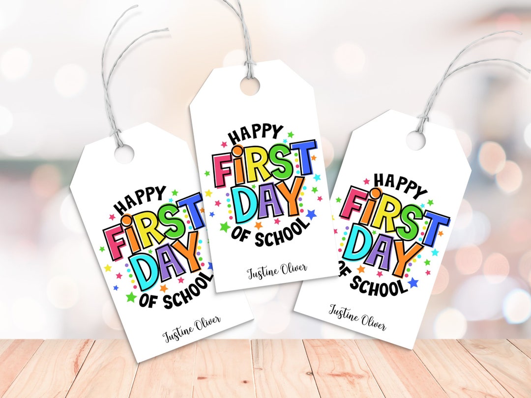 Happy First Day of School Tag, Printable Tags for First Day of School ...