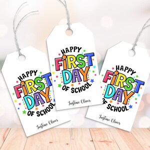 Happy First Day of School Tag Printable Tags for First Day of - Etsy