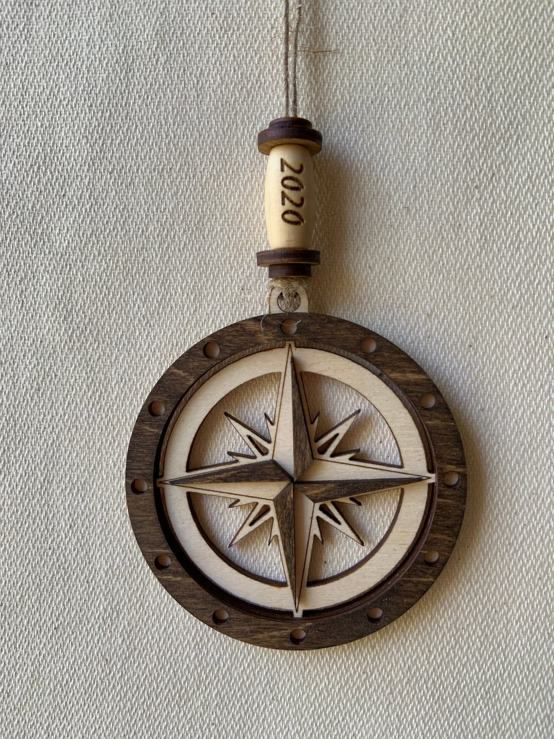 Compass Rose Wooden Ornament - Personalize - Etsy